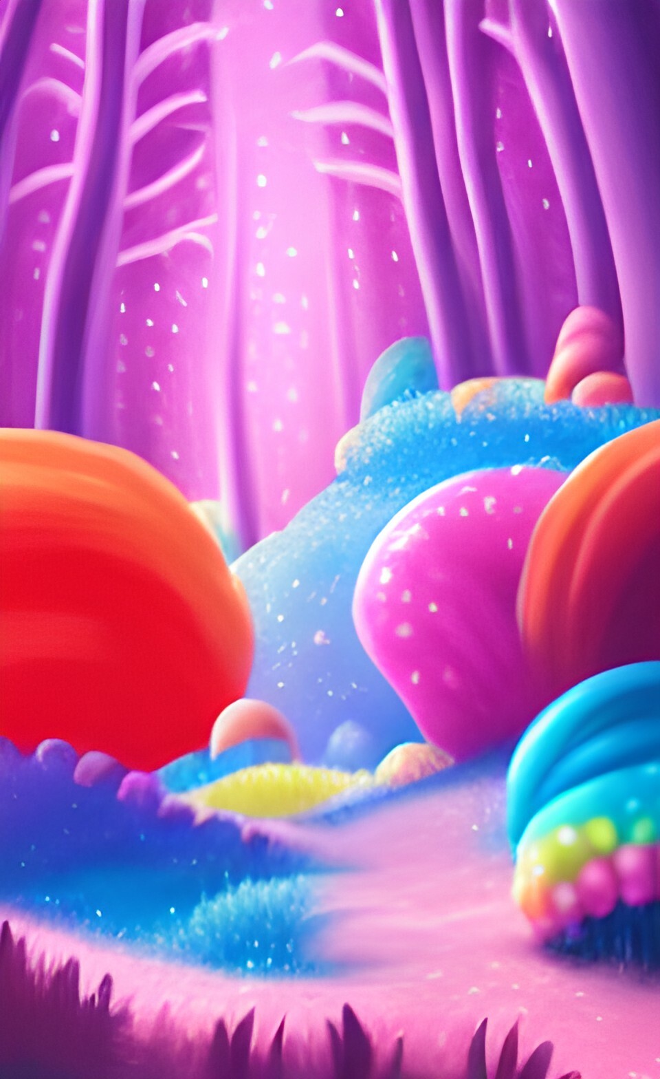 ArtStation - Candy Sweet Forest painting | Game Assets