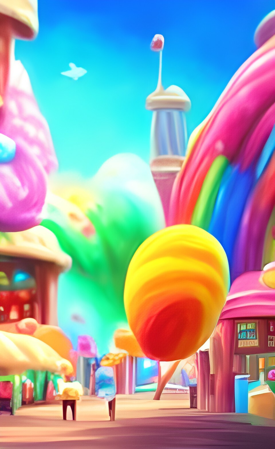 ArtStation - Candy dreamscape city painting digital illustration | Artworks