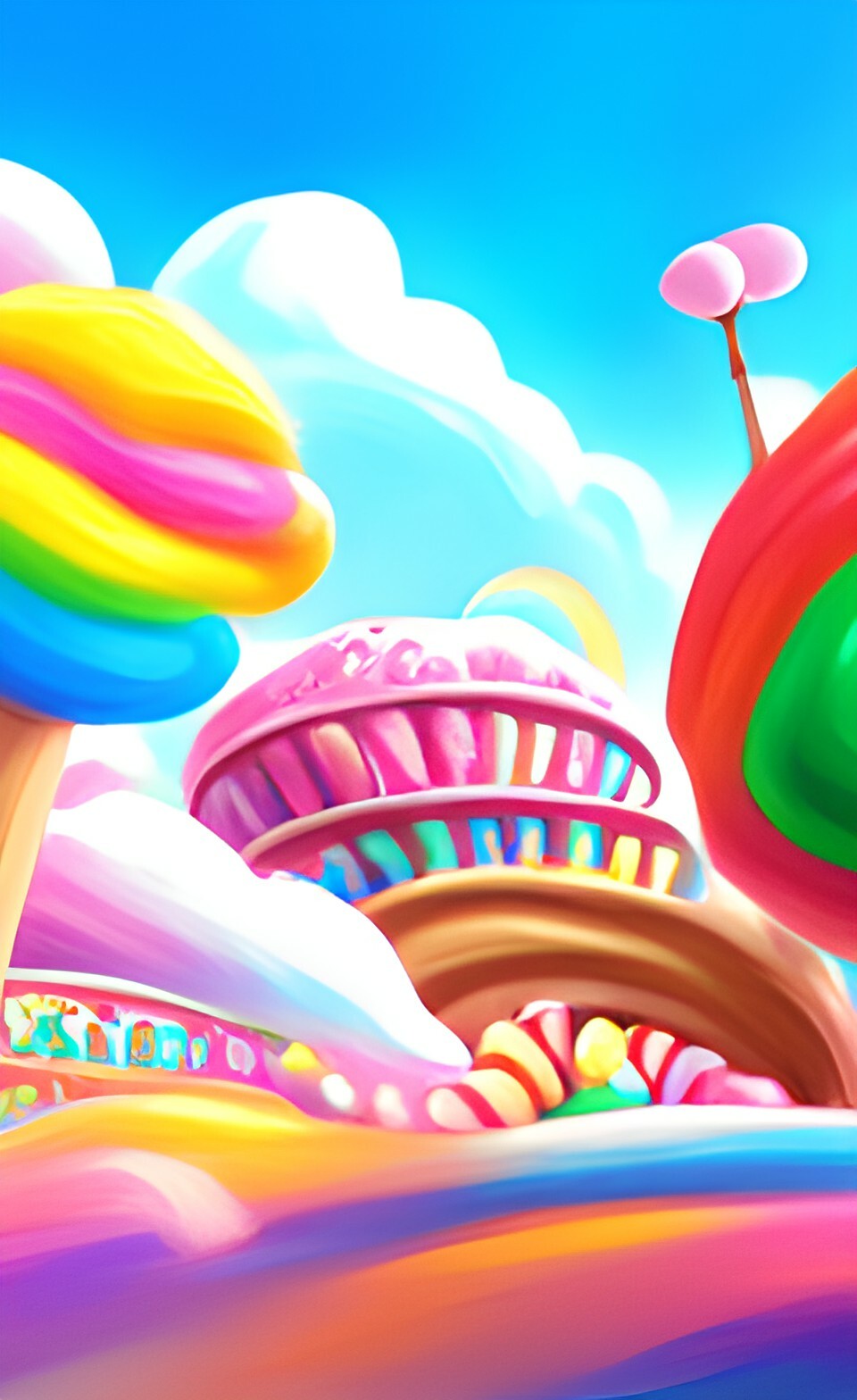 ArtStation - Candy dreamscape city painting digital illustration | Artworks