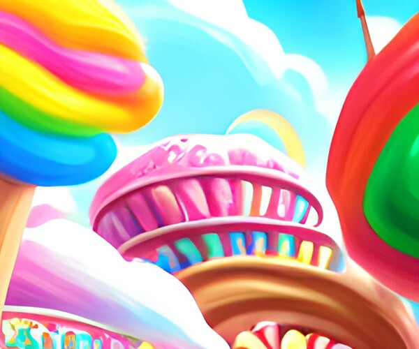 ArtStation - Candy dreamscape city painting digital illustration | Artworks