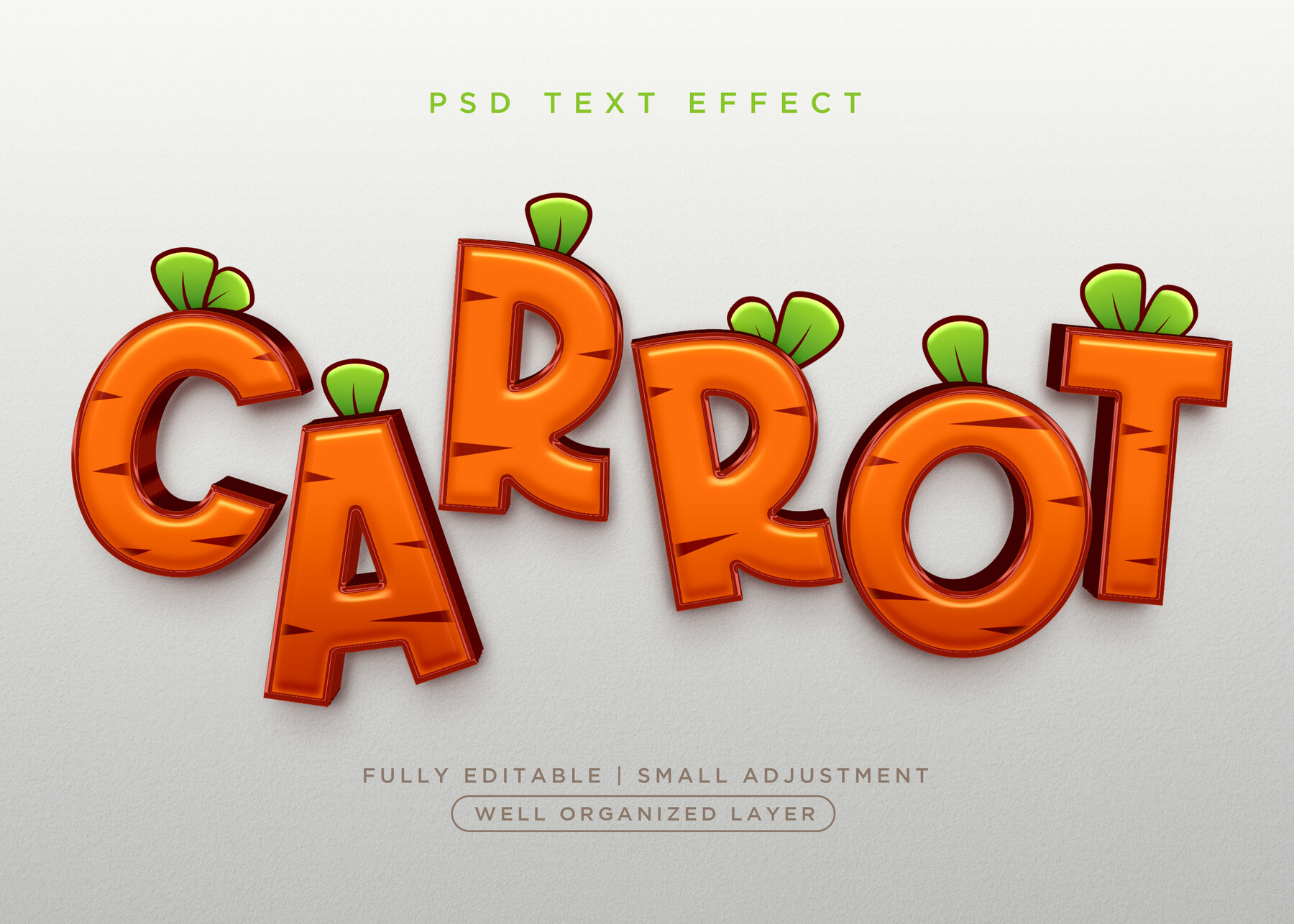 ArtStation - 3D style Carrot PSD fully editable text effect. Layer ...