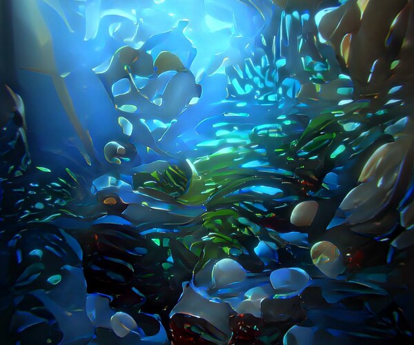 ArtStation - Crystal Underwater Detailed Painting 4 style 500 image jpg ...