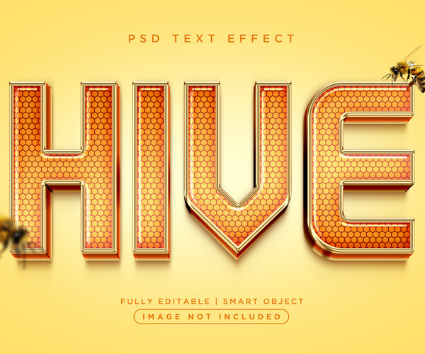 ArtStation - 3D style Hive PSD fully editable text effect. Layer style ...