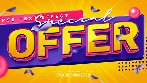 ArtStation - 3D style Offer PSD fully editable text effect. Layer style ...