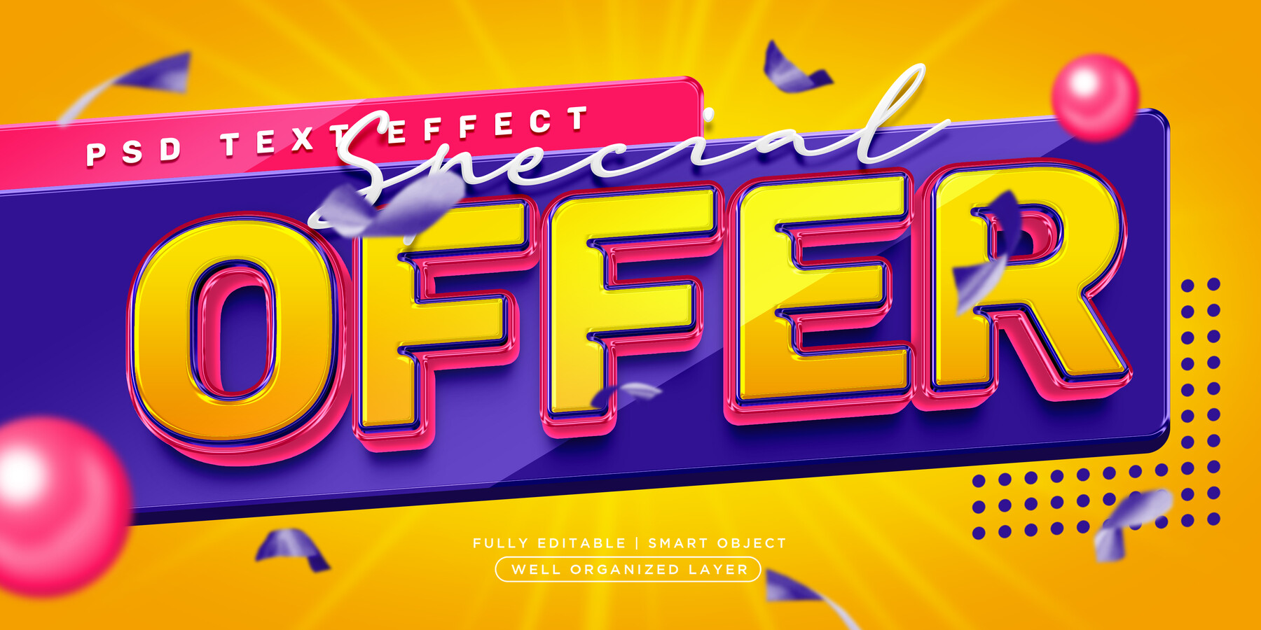 ArtStation - 3D style Offer PSD fully editable text effect. Layer style ...