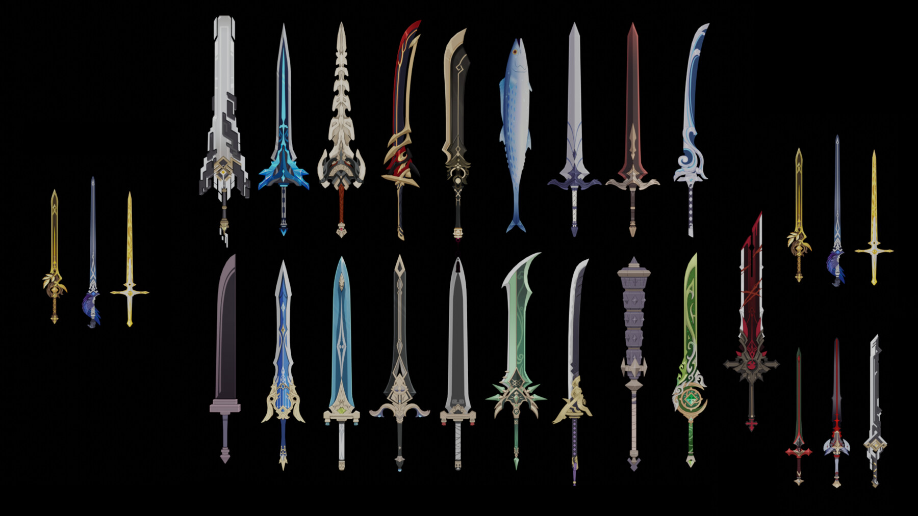 ArtStation - 120 IN 1 WEAPONS PACK GAME READY 3D MODEL | Game Assets