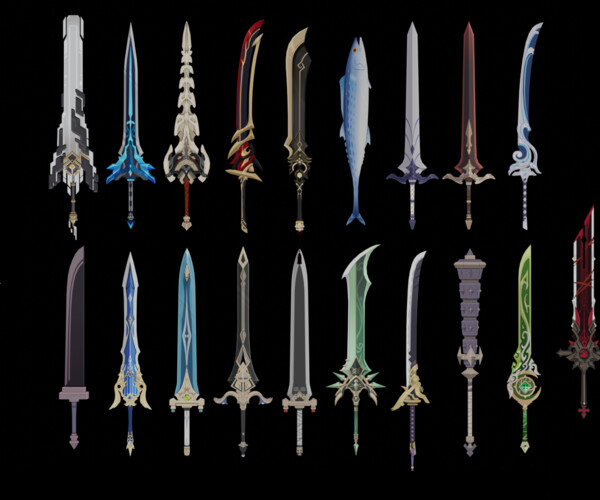 ArtStation - 120 IN 1 WEAPONS PACK GAME READY 3D MODEL | Game Assets