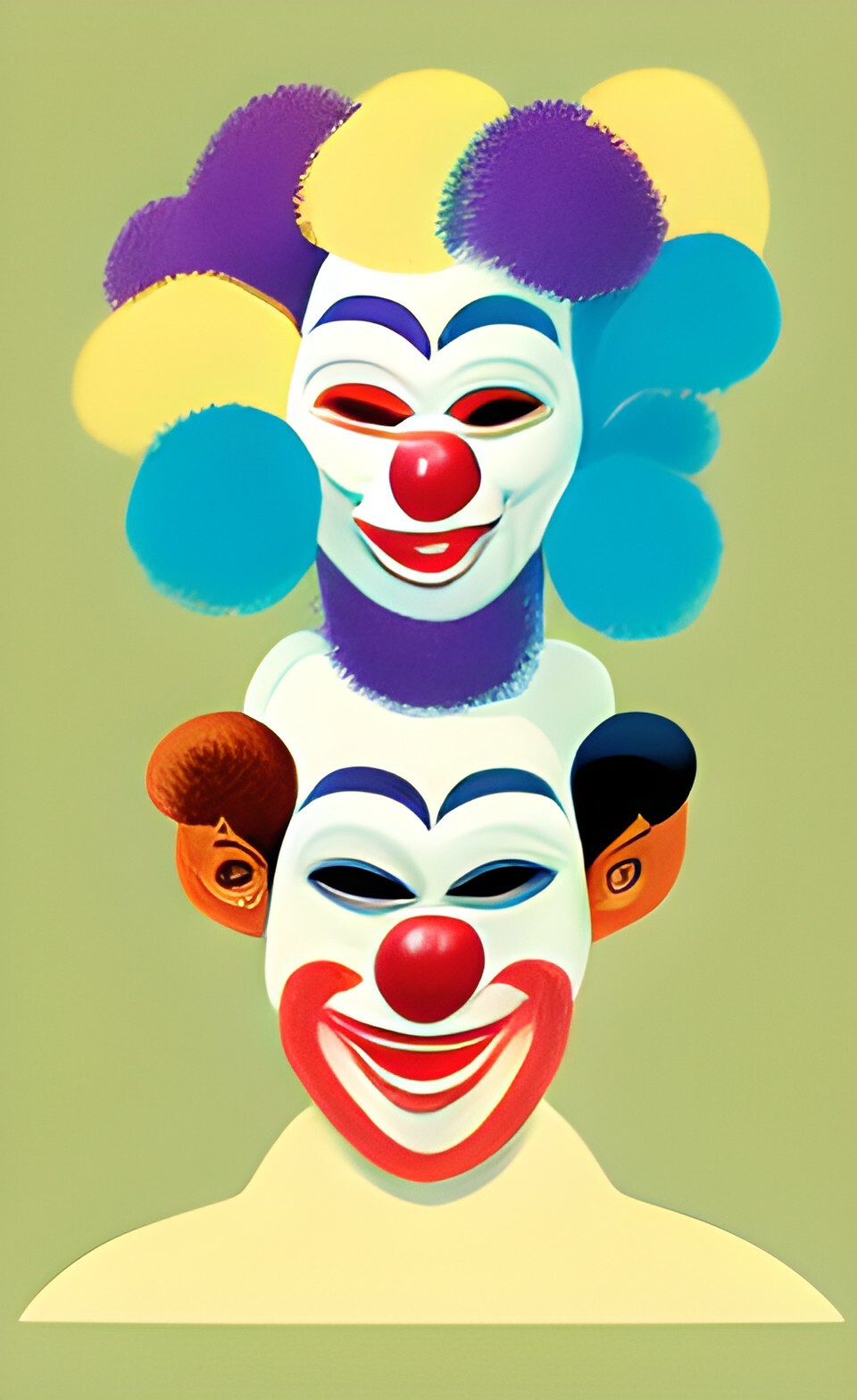 ArtStation - Mask Clown digital illustration 1K image pack | Artworks