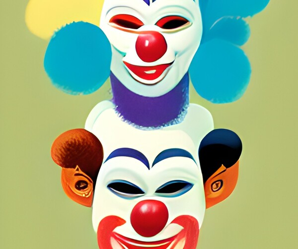 ArtStation - Mask Clown digital illustration 1K image pack | Artworks