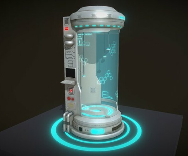 ArtStation - Low-poly Sci-fi Laboratory Capsule | Game Assets
