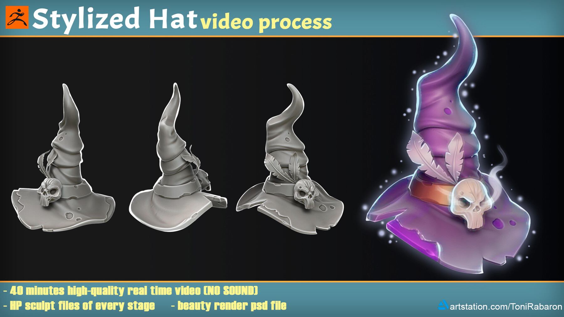 ArtStation - Stylized Hat Video Process | Tutorials