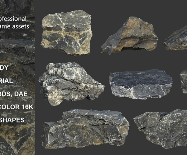 ArtStation - Gray Sharp Rock 220801 Photogrammetry - Ultra HD 16K ...