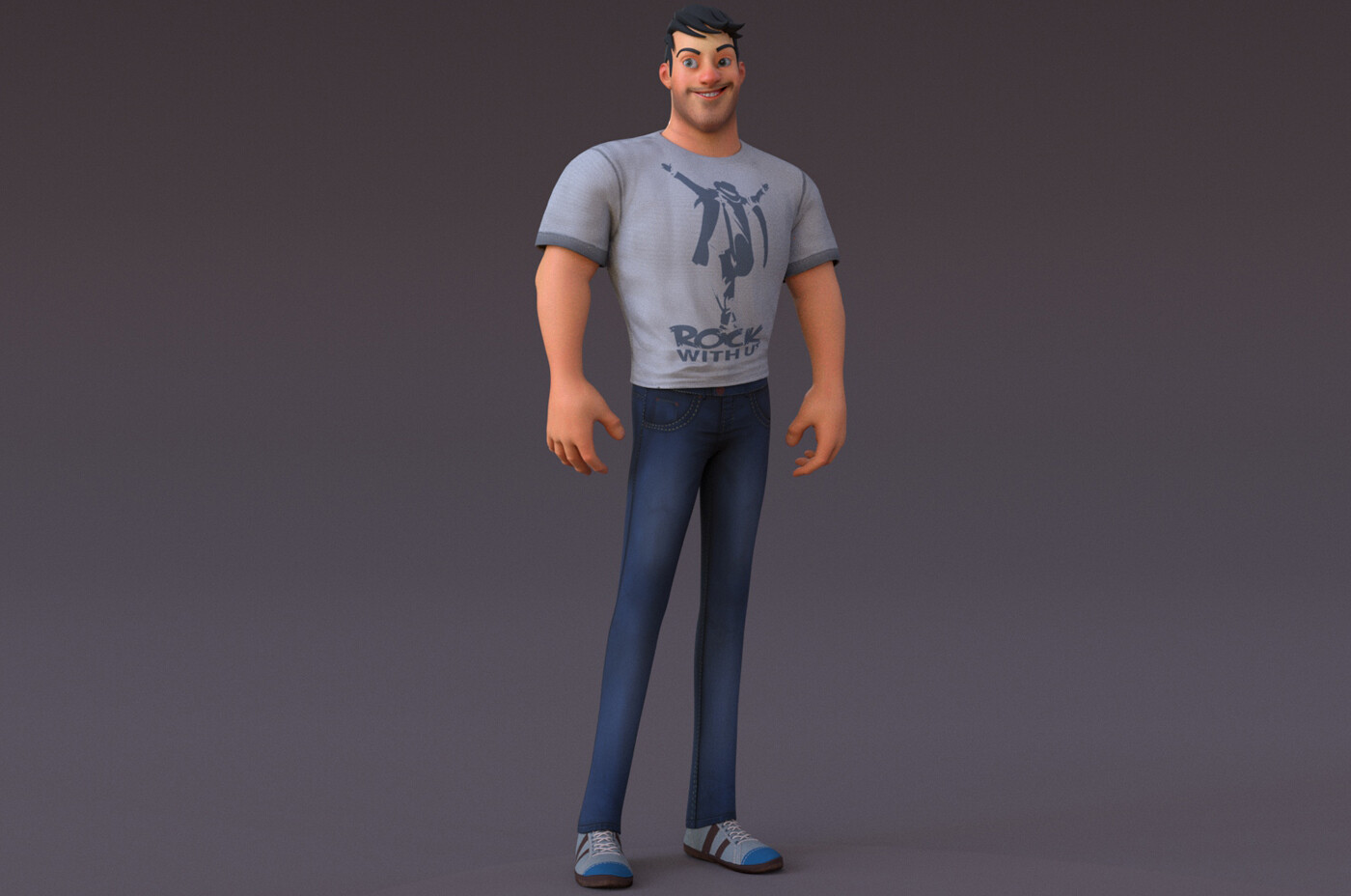 ArtStation - David Cartoon Rig | Game Assets