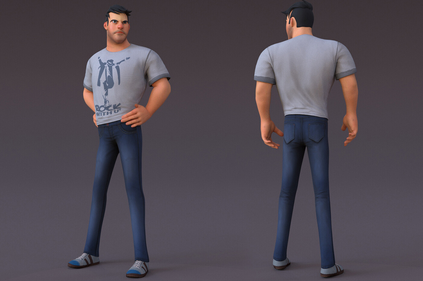 ArtStation - David Cartoon Rig | Game Assets