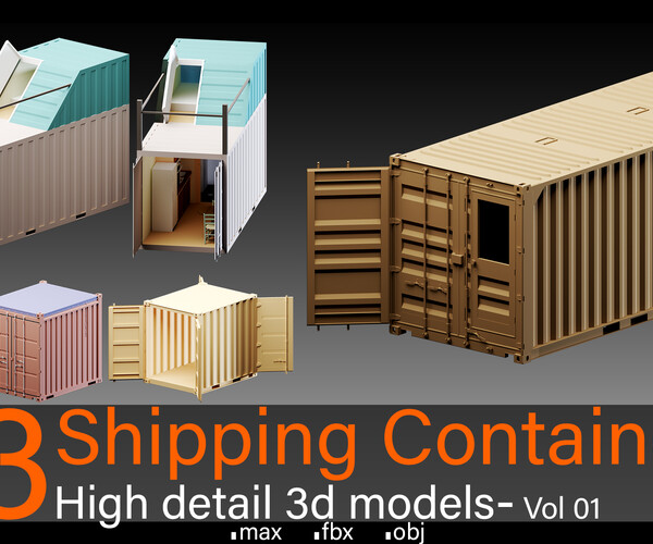 ArtStation - 23 Shipping Containers- Vol 01- High detail 3d models ...