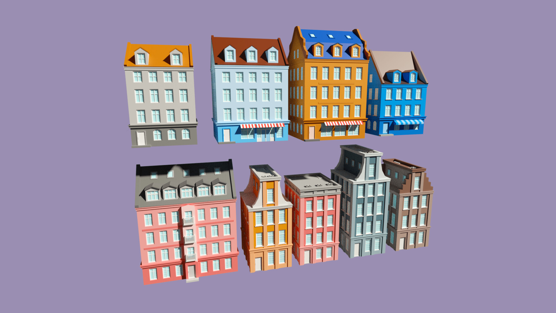 ArtStation - City 1 Low-poly 3D model | Game Assets