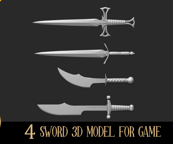ArtStation - 4 Swords 3D Model | Resources