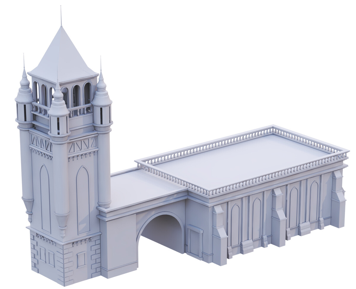 ArtStation - Low poly castle kitbash basemesh vol.01 | Resources