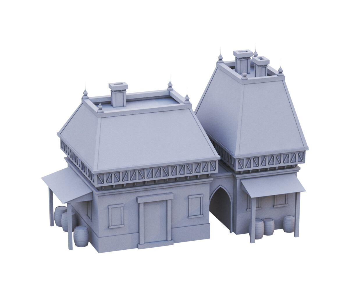 ArtStation - Low poly castle kitbash basemesh vol.01 | Resources