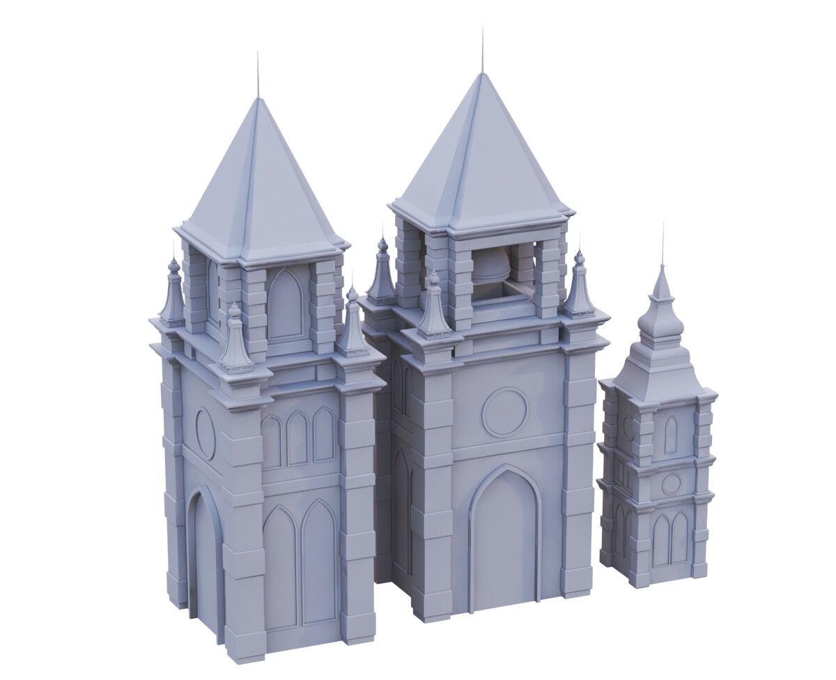 ArtStation - Low poly castle kitbash basemesh vol.01 | Resources