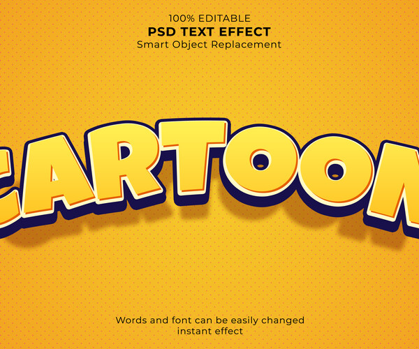 ArtStation - 3D Cartoon PSD fully editable text effect. Layer style PSD ...