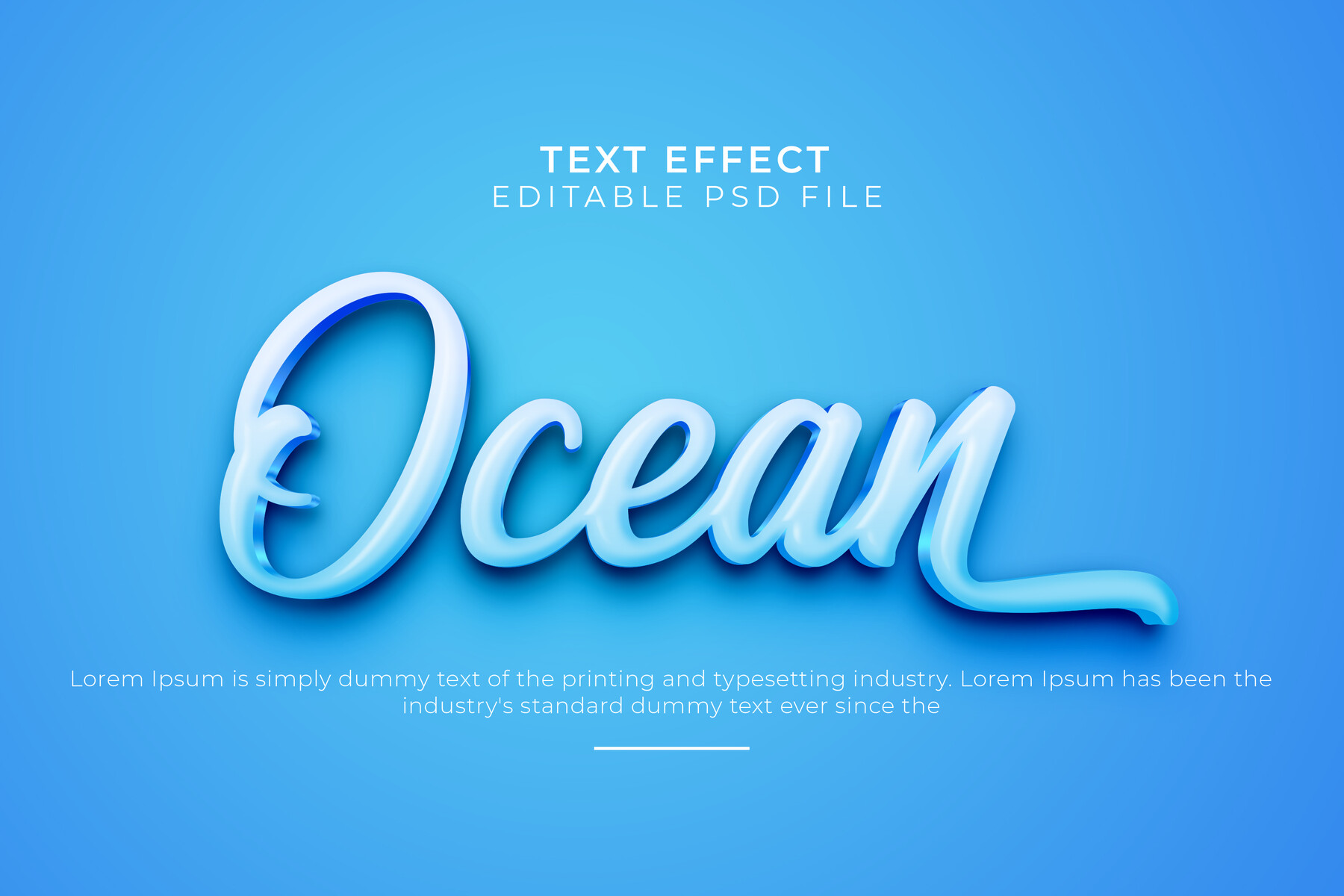 ArtStation - 3D Ocean PSD fully editable text effect. Layer style PSD ...