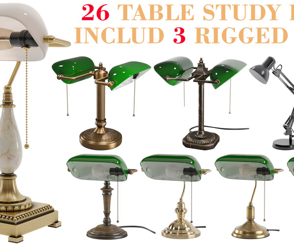 ArtStation - 26_Table_Study_Light_3d model | Resources