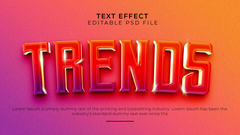 ArtStation - 3D Trends PSD fully editable text effect. Layer style PSD ...