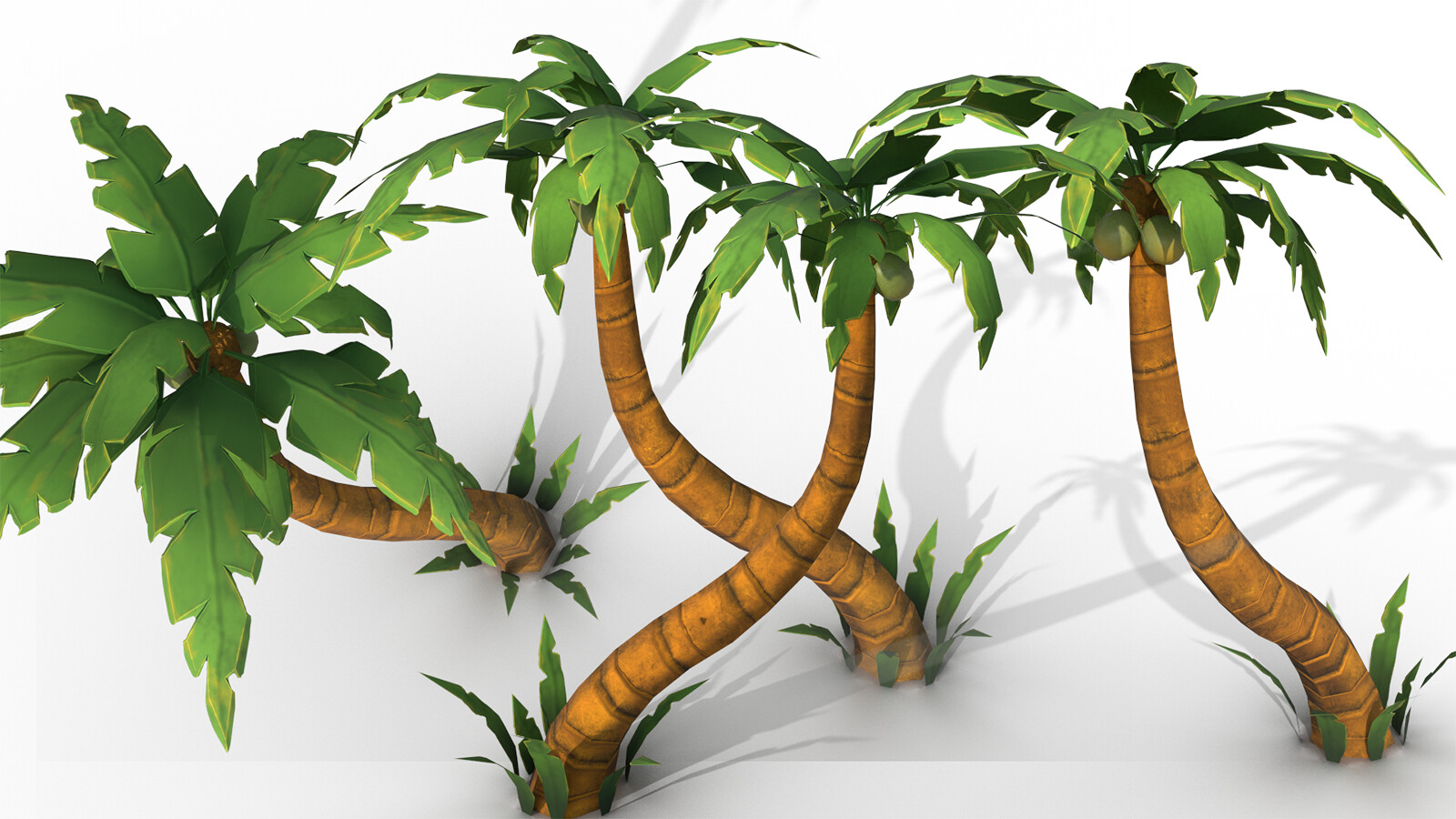 ArtStation - Stylized palm tree PBR game ready Low-poly 3D model ...