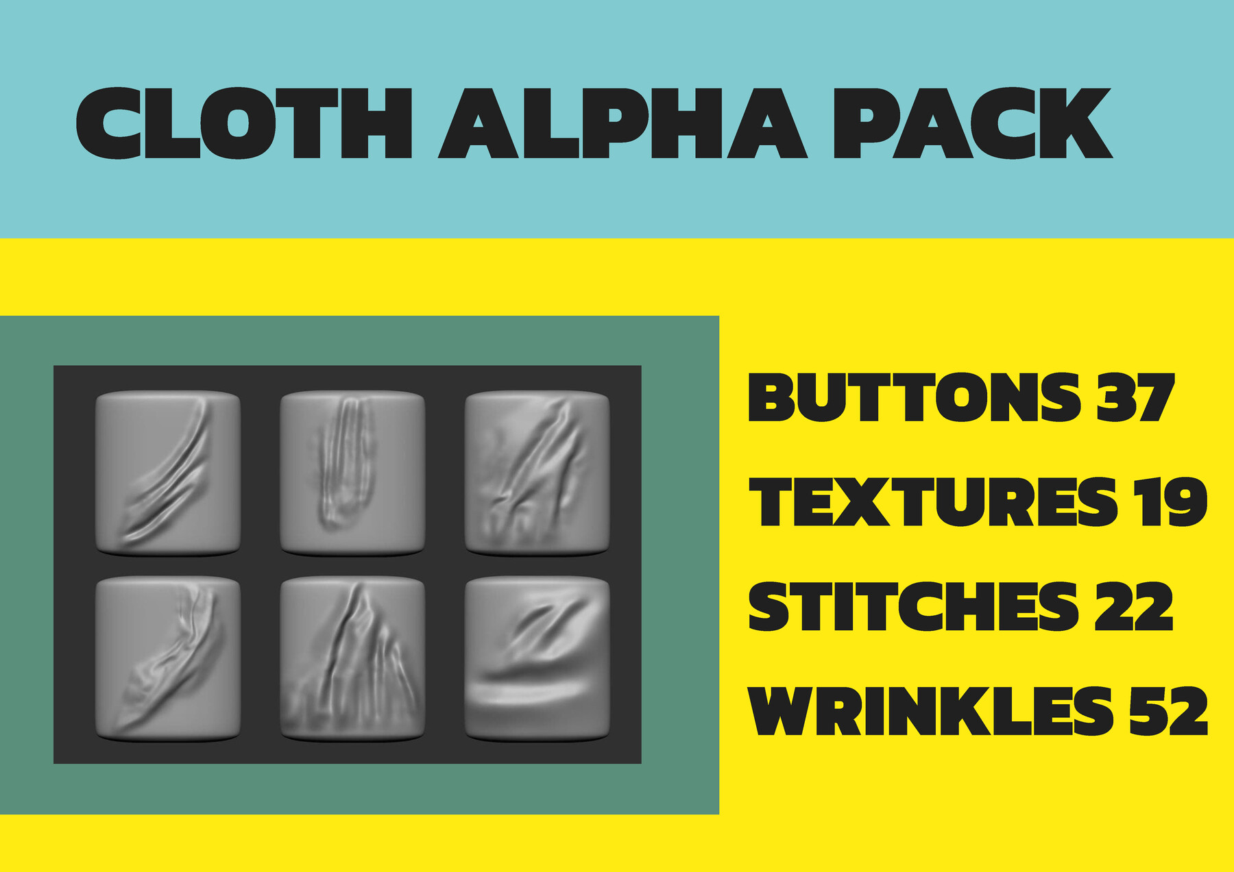 ArtStation - Ultimate Cloth Alpha Pack | Brushes