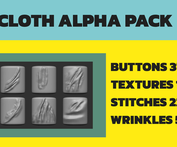 ArtStation - Ultimate Cloth Alpha Pack | Brushes