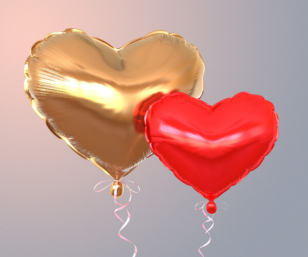 ArtStation - Balloons two hearts | Resources