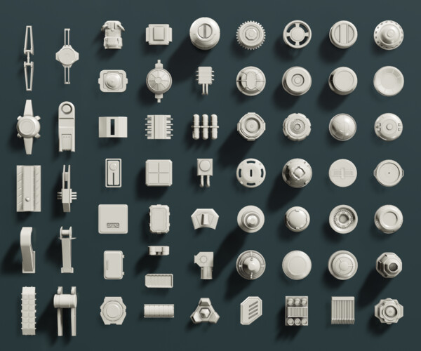 ArtStation - 60 Greebles Pack | Resources