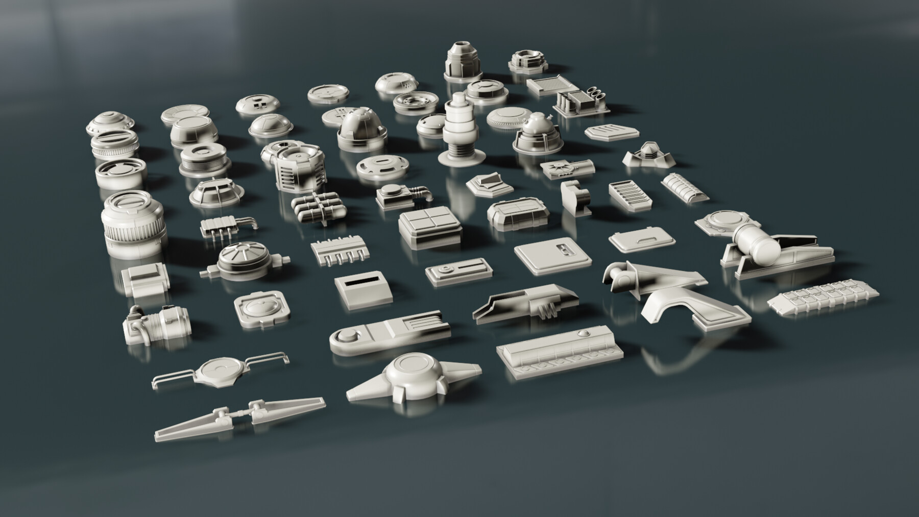 ArtStation - 60 Greebles Pack | Resources