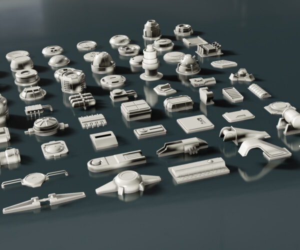 ArtStation - 60 Greebles Pack | Resources