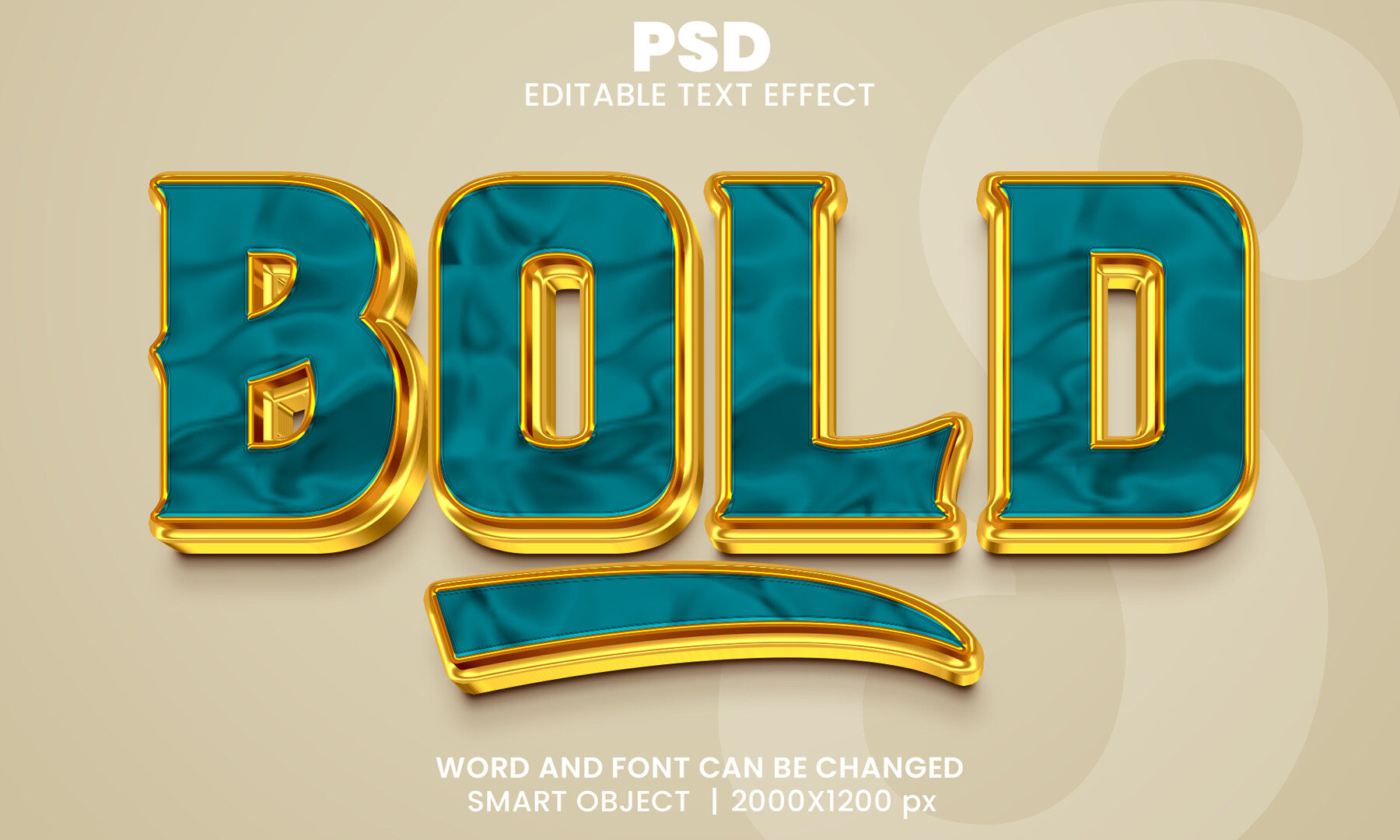 ArtStation - 3D Bold PSD fully editable text effect. Layer style PSD ...