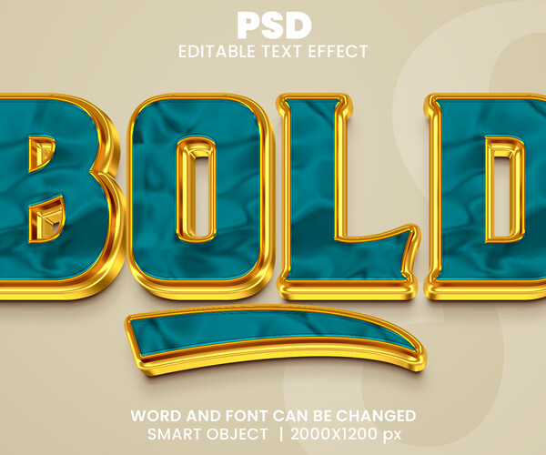 ArtStation - 3D Bold PSD fully editable text effect. Layer style PSD ...