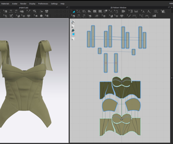 ArtStation - Female Corsets #2. Marvelous Designer / Clo 3D project ...