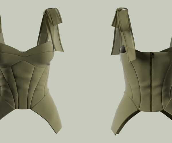 ArtStation - Female Corsets #2. Marvelous Designer / Clo 3D project ...