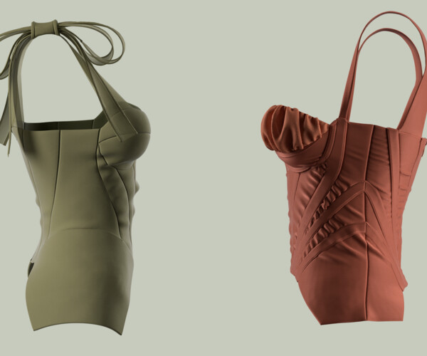ArtStation - Female Corsets #2. Marvelous Designer / Clo 3D project ...