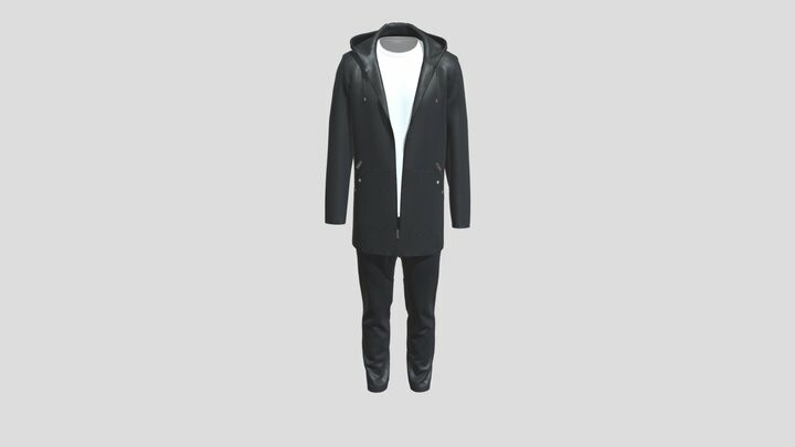 ArtStation - Hooded Zip-up Jacket 3, Marvelous Designer, Clo +fbx,obj ...