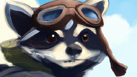 ArtStation - Ai Aviators Raccoons Set of 4 | Artworks