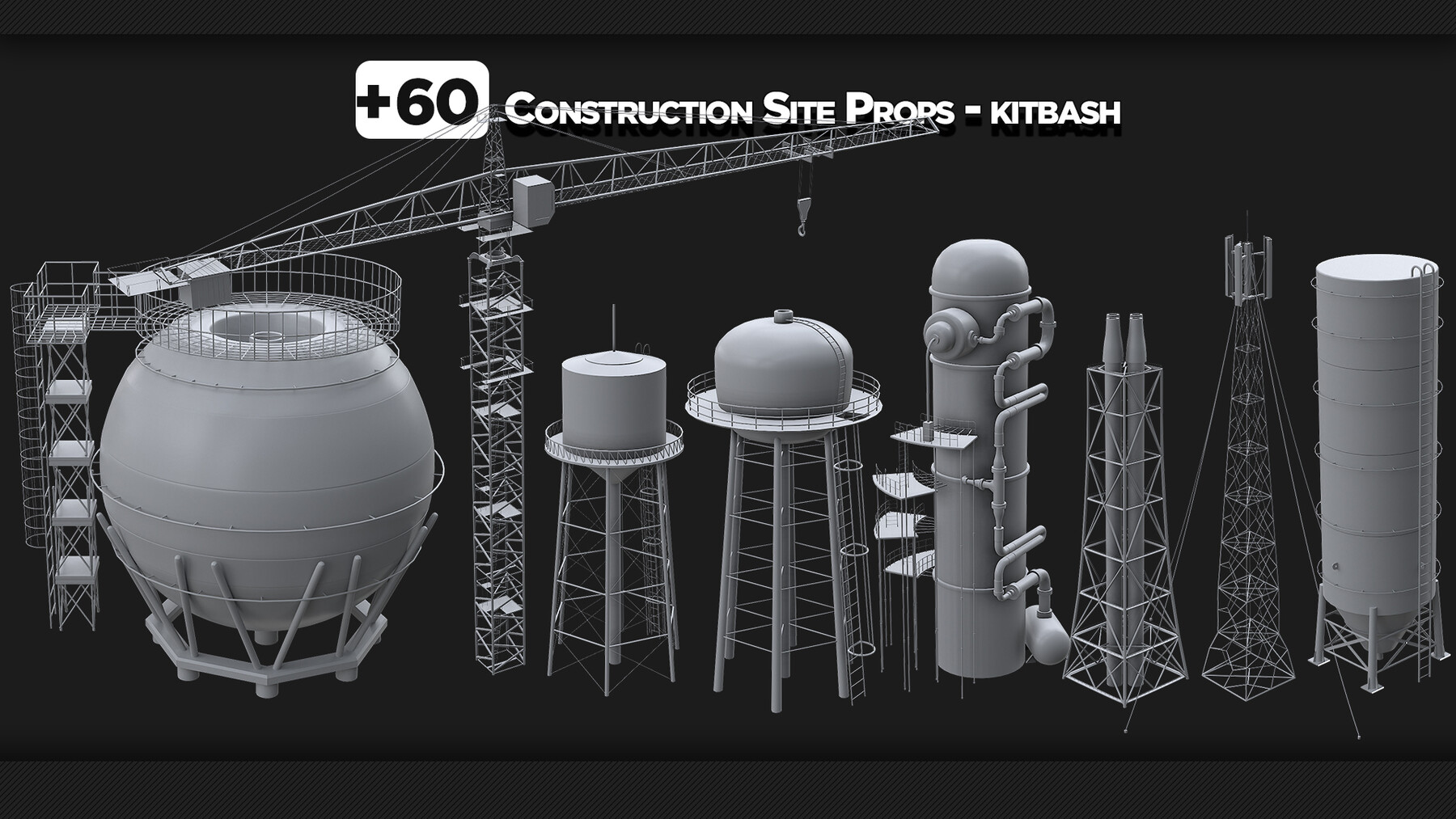 ArtStation - +60 Construction Site Props - KITBASH - VOL 04 | Resources