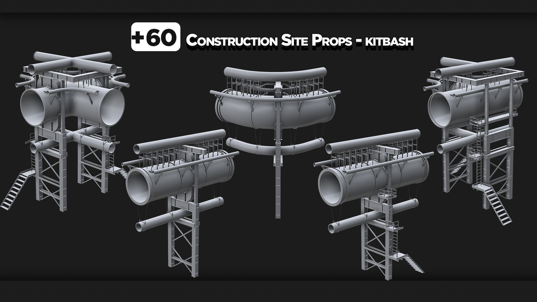ArtStation - +60 Construction Site Props - KITBASH - VOL 04 | Resources