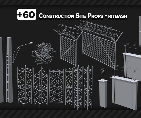 ArtStation - +60 Construction Site Props - KITBASH - VOL 04 | Resources