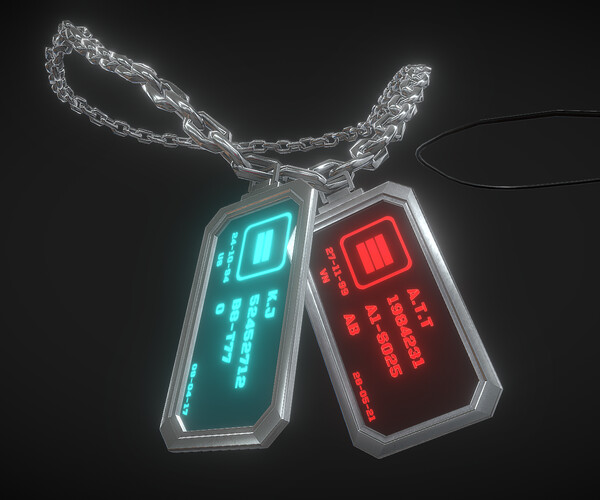 ArtStation - Holotag Necklace | Game Assets