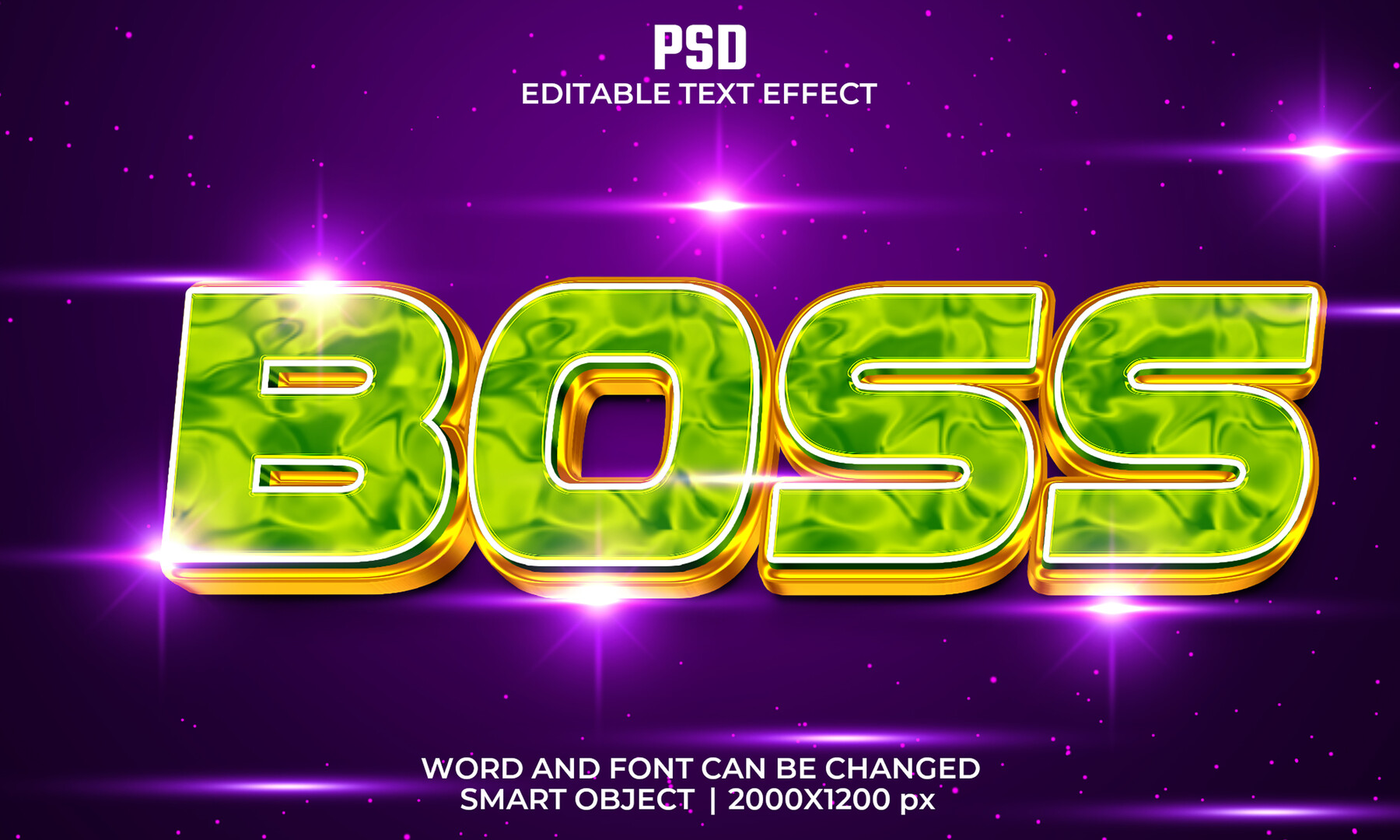 ArtStation - 3D Boss PSD fully editable text effect. Layer style PSD ...
