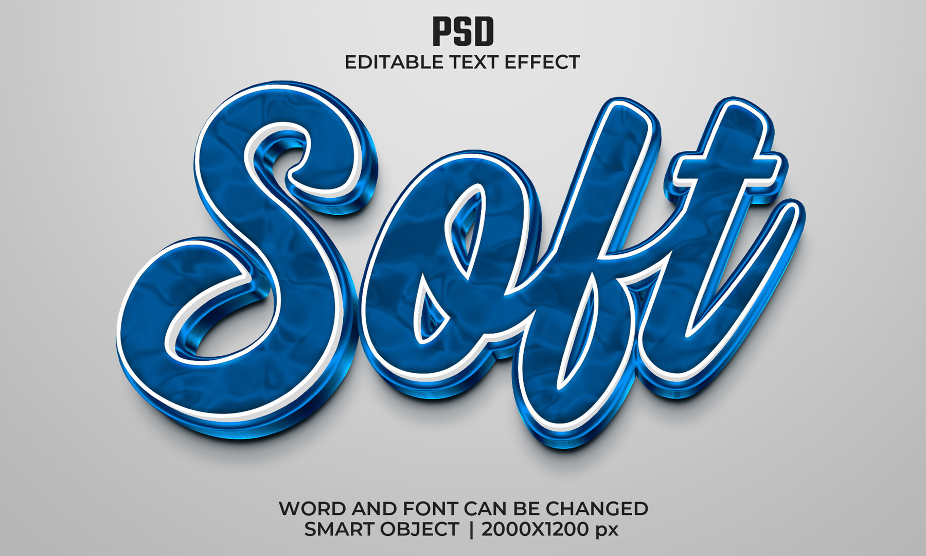 ArtStation - 3D Soft PSD fully editable text effect. Layer style PSD ...