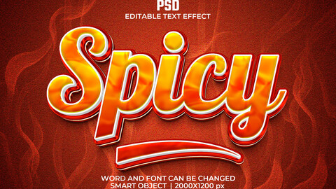 ArtStation - 3D Spicy PSD fully editable text effect. Layer style PSD ...