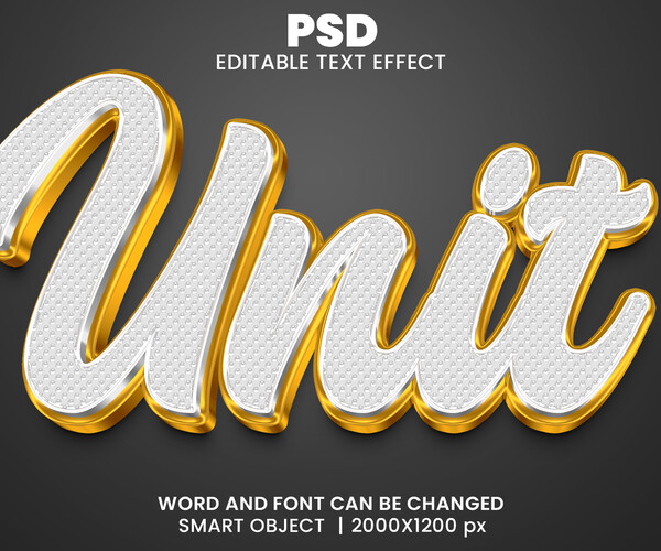 ArtStation - 3D Unit PSD fully editable text effect. Layer style PSD ...